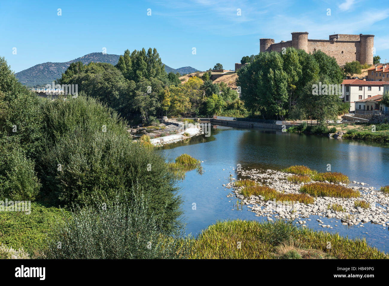 Looking across the River Tormes with the castle in the background, El ...