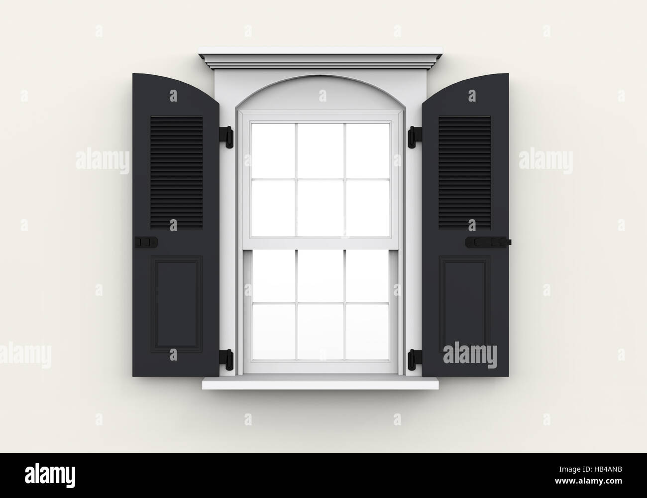 Closed window 3d render with view hi-res stock photography and images ...