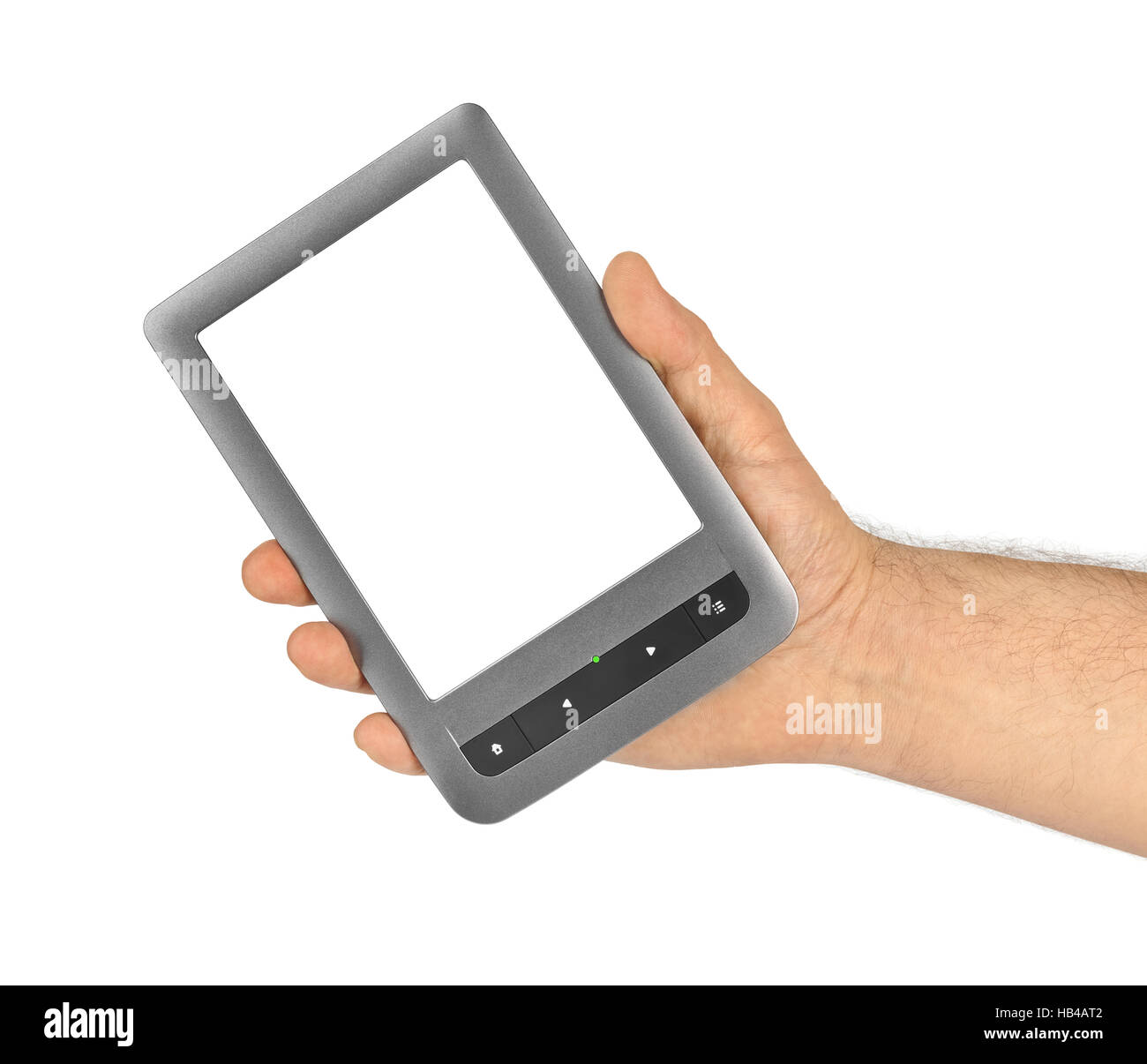 Hand with E-book reader Stock Photo - Alamy