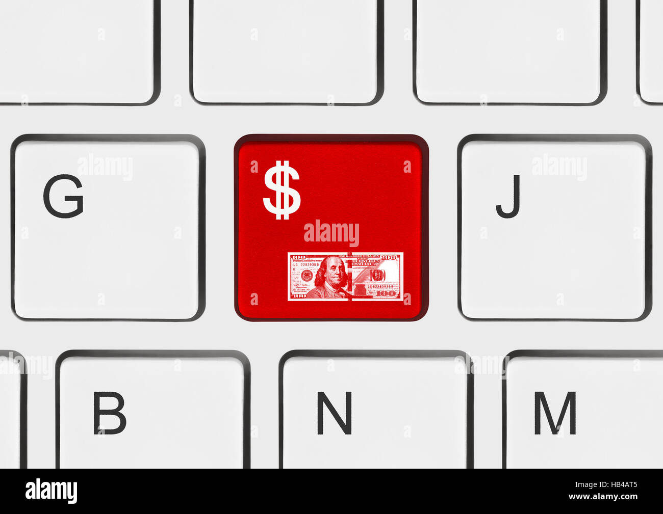 Computer keyboard with money key Stock Photo - Alamy