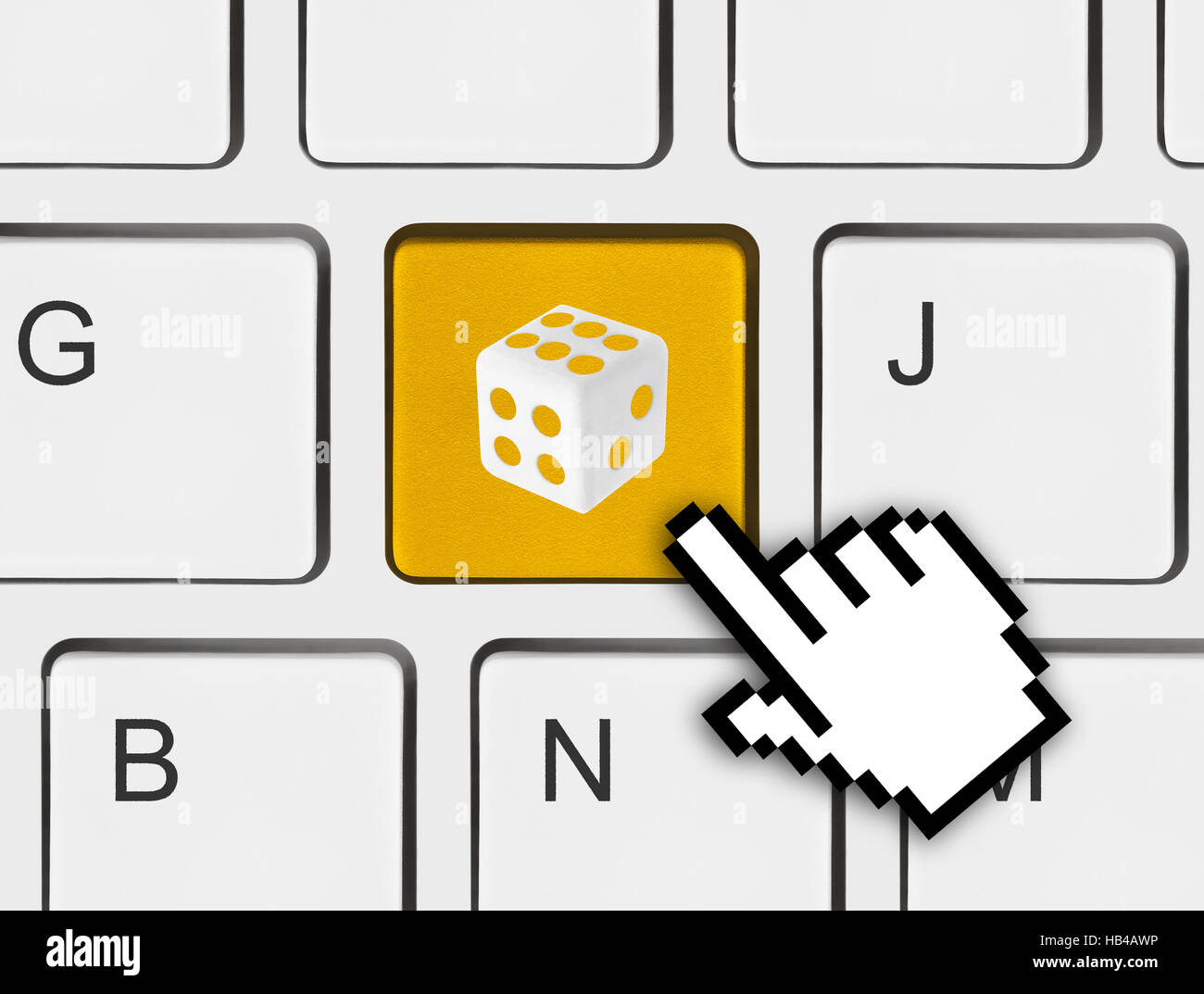 Computer keyboard with dice key Stock Photo - Alamy