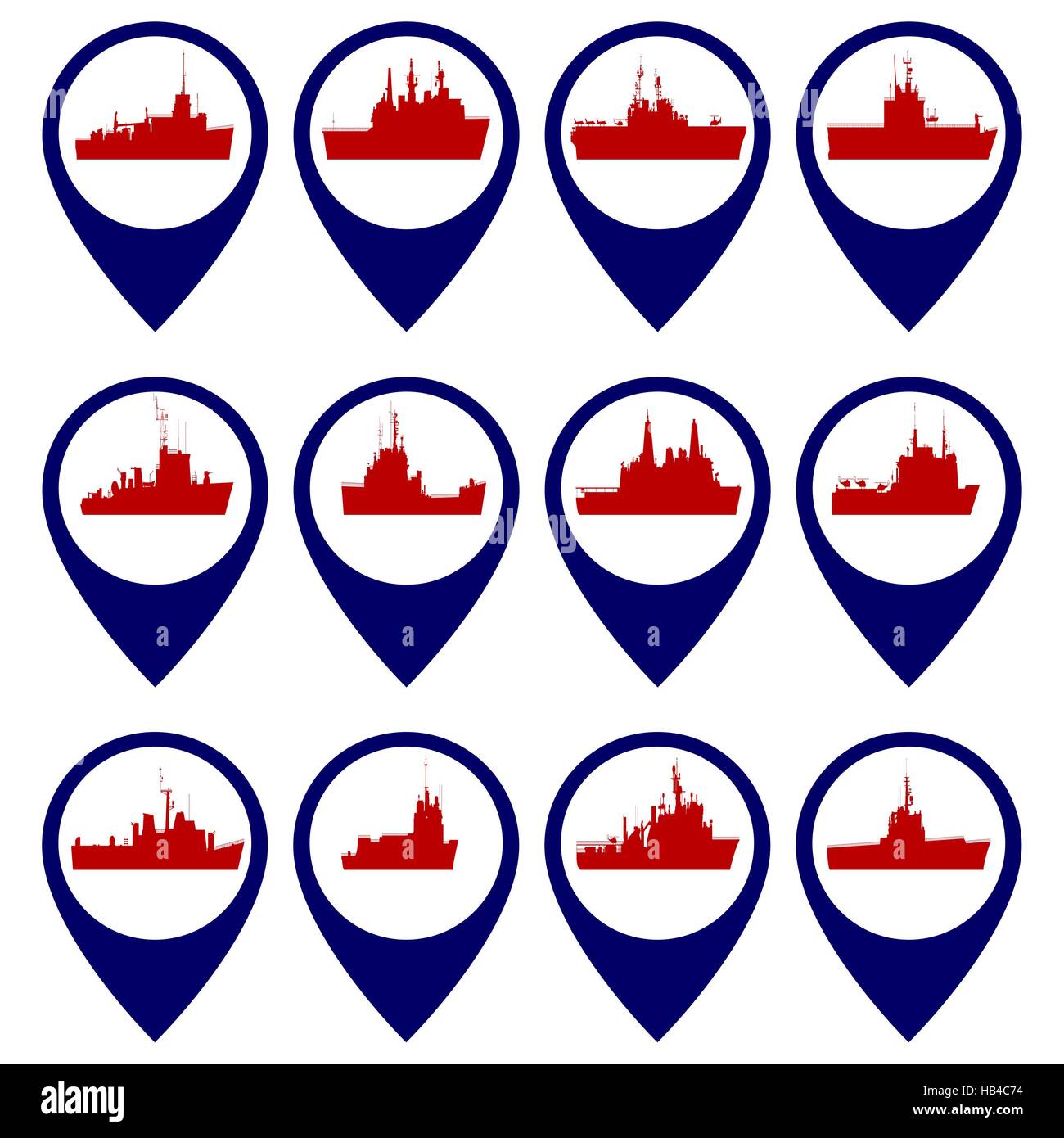 Badges with Navy ships. Illustration on white background Stock Photo ...