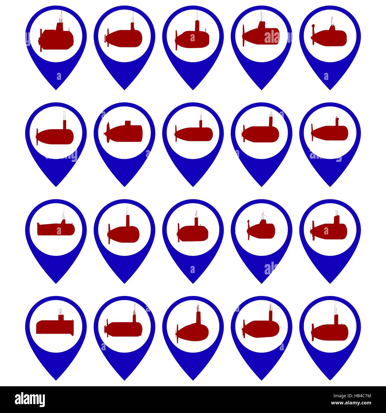 Badges with nuclear submarines. Illustration on white background Stock ...