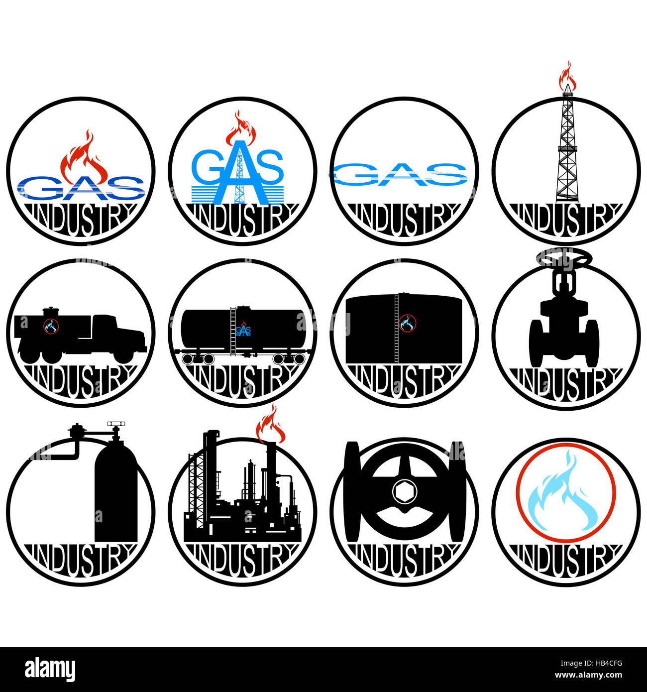 Icons gas industry. The illustration on a white background Stock Photo ...