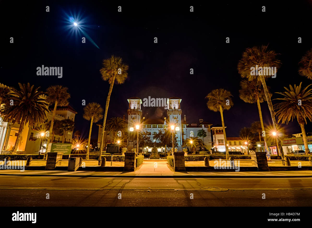 st augustine city street scenes atnight Stock Photo - Alamy