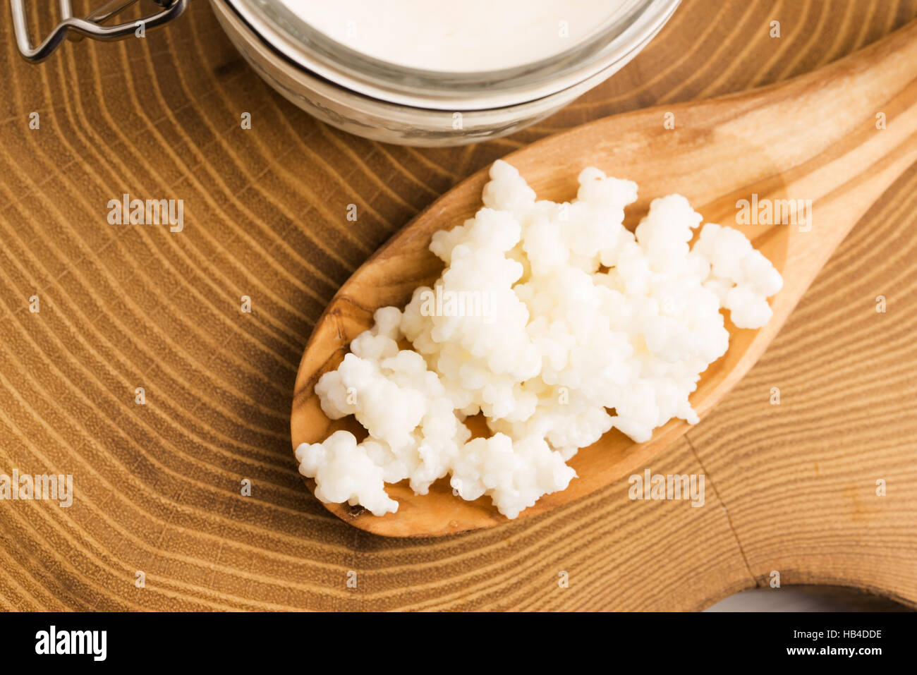 Organic probiotic milk kefir grains Stock Photo - Alamy