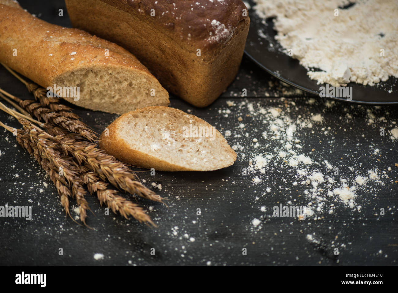 Bread composition with wheats Stock Photo - Alamy
