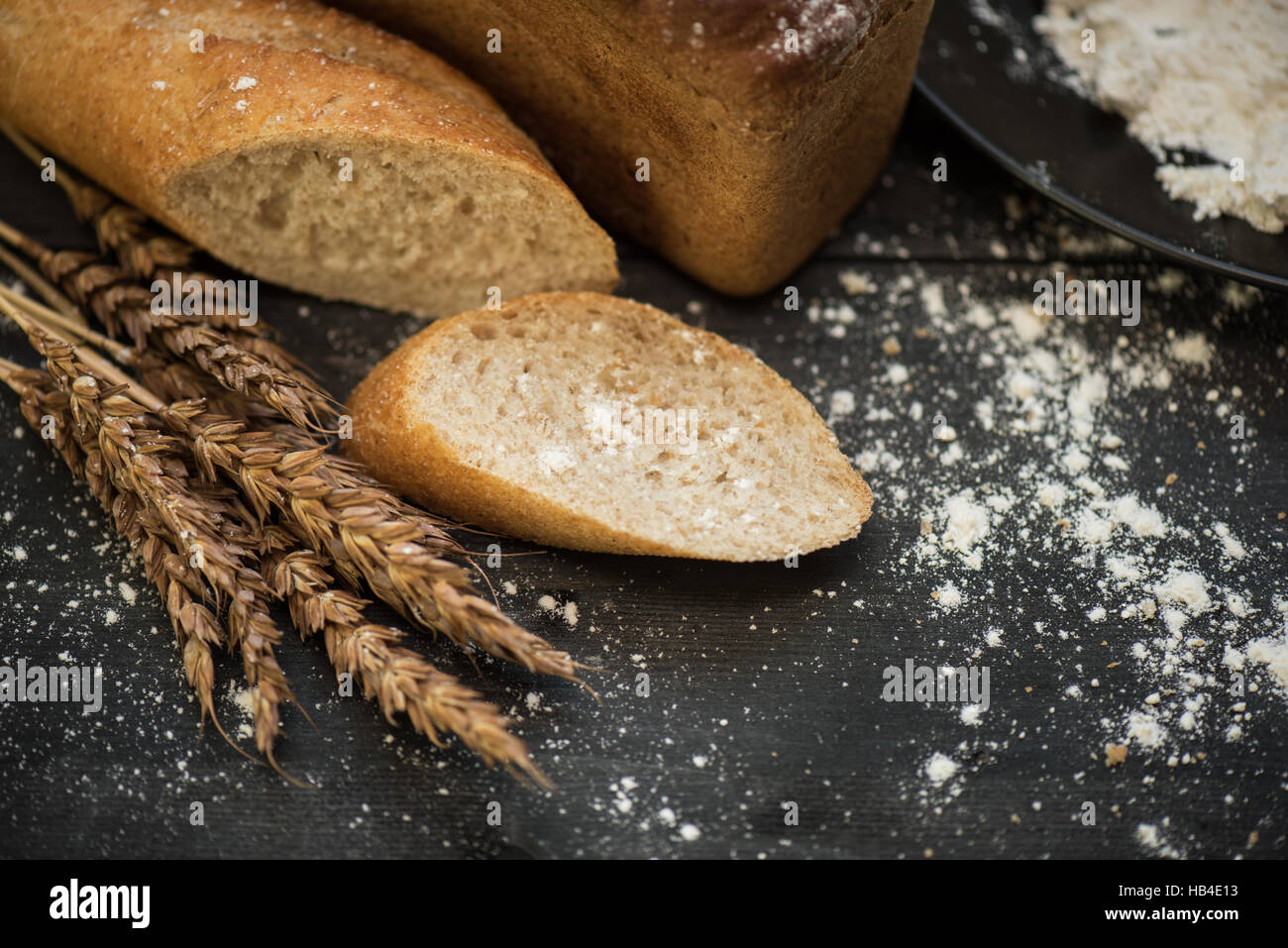 Bread composition with wheats Stock Photo - Alamy