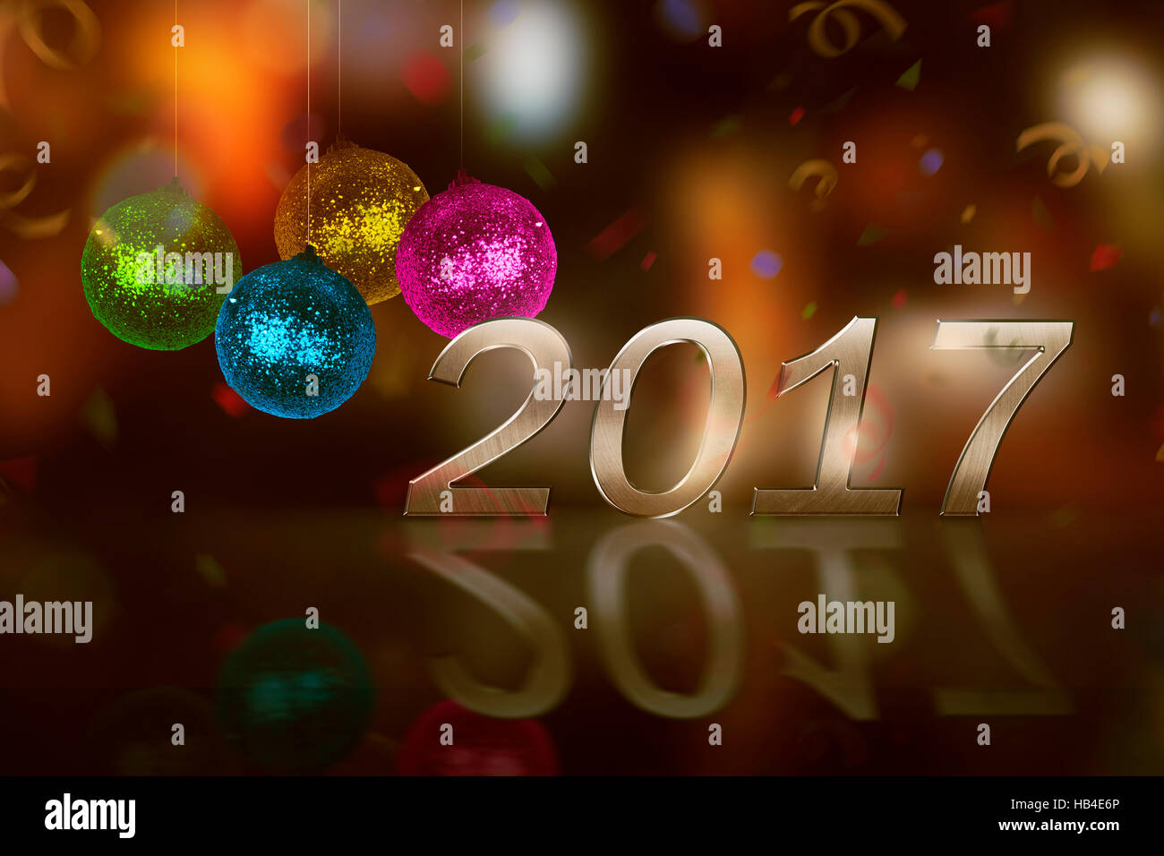 Image of 2017 number and ornament ball. Happy new year concept Stock ...