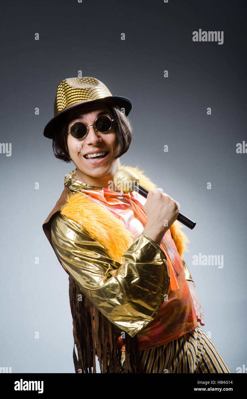 Cheerful young hispanic man singing hi-res stock photography and images ...