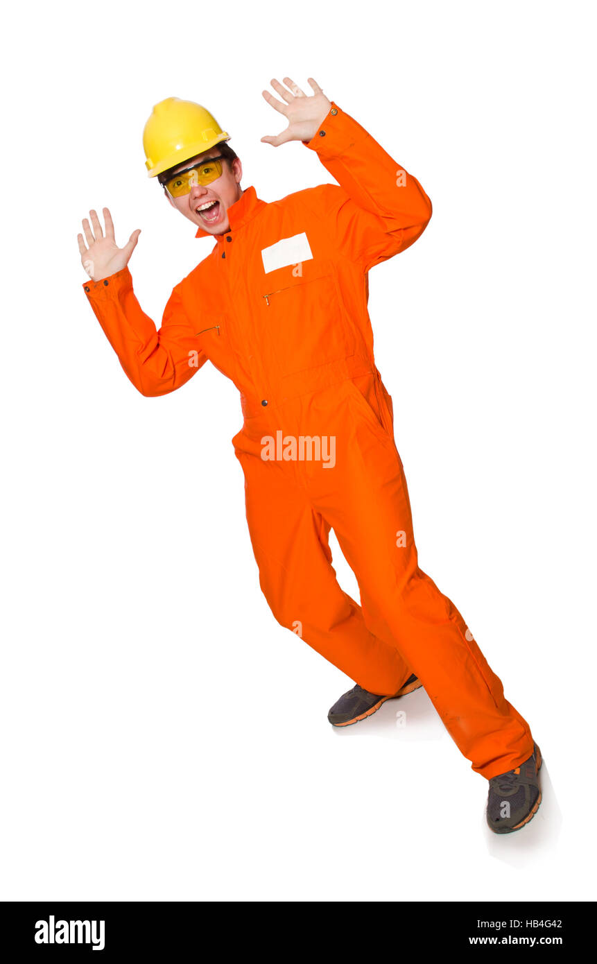 Man glasses orange hat Cut Out Stock Images & Pictures - Alamy