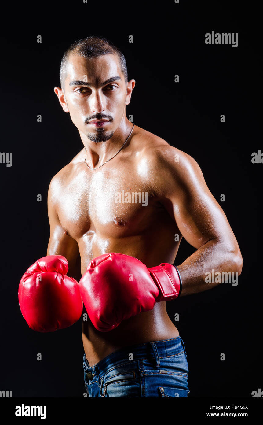 Ripped boxer in sports concept Stock Photo - Alamy