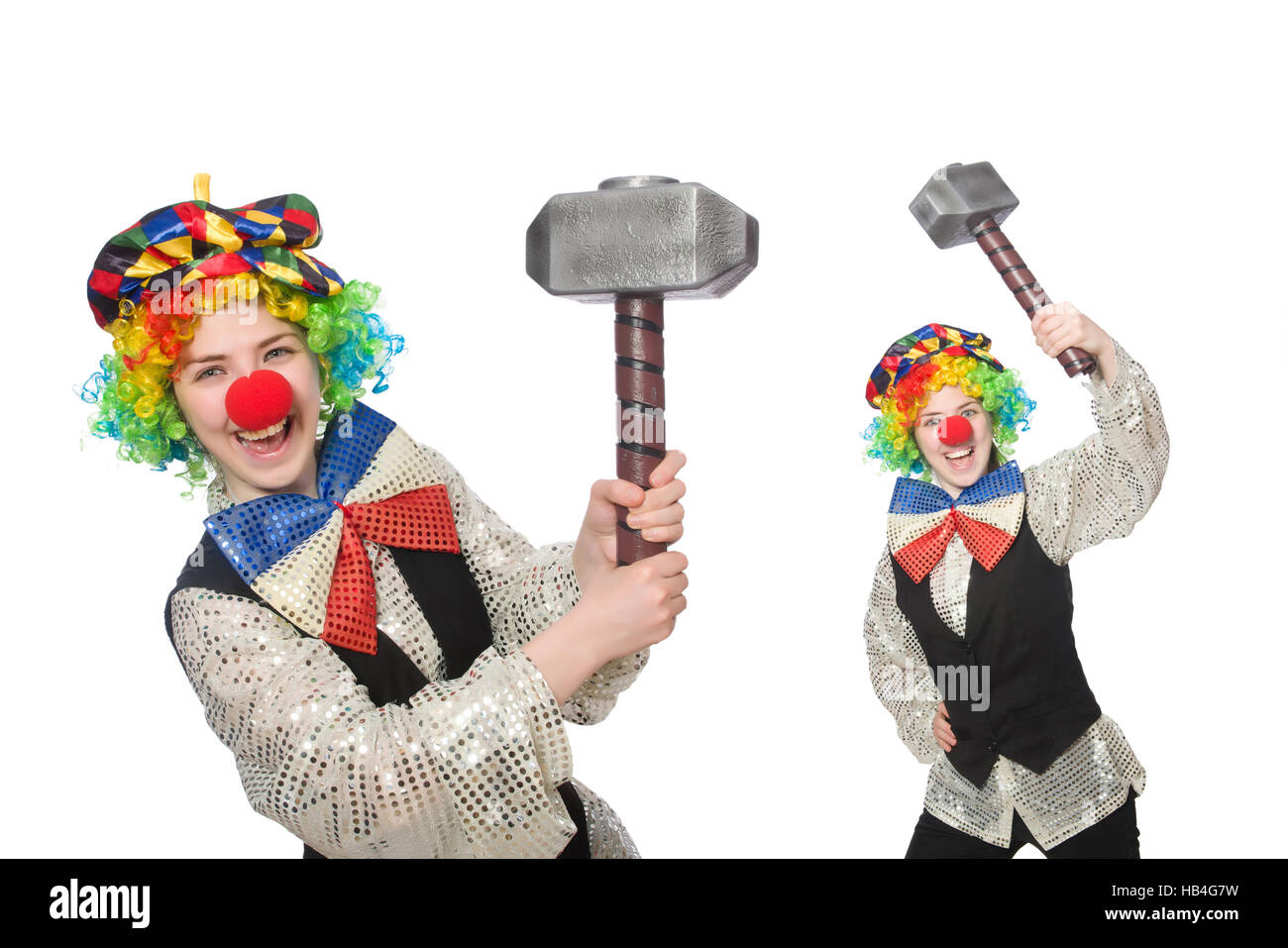 Clown in various poses isolated on white Stock Photo - Alamy