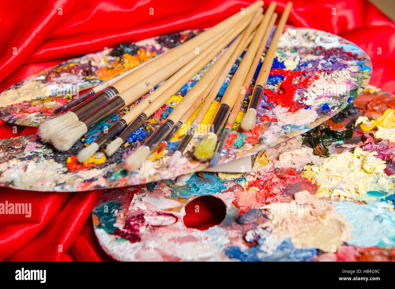 Artist palette in art concept Stock Photo - Alamy