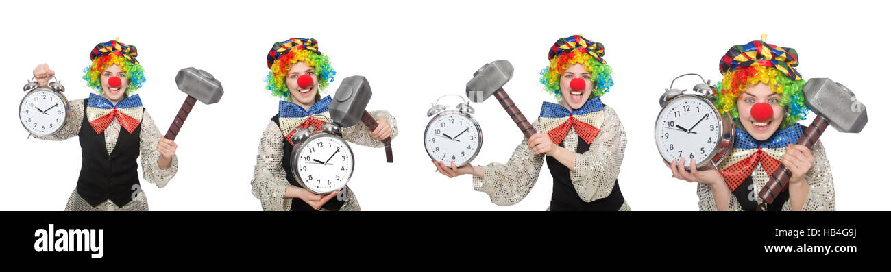 Clown in various poses isolated on white Stock Photo - Alamy