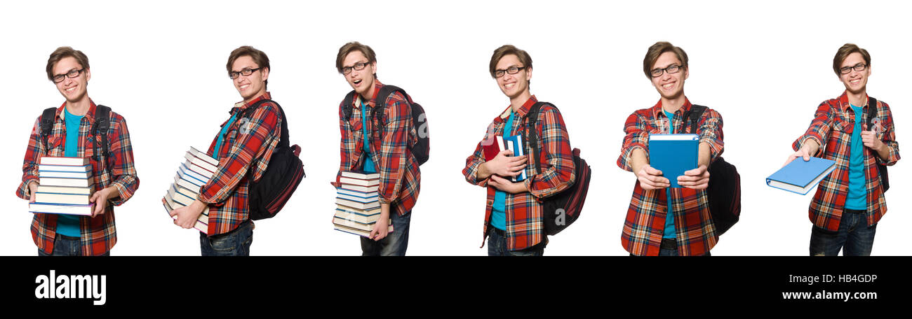Composite photo of student with books Stock Photo - Alamy