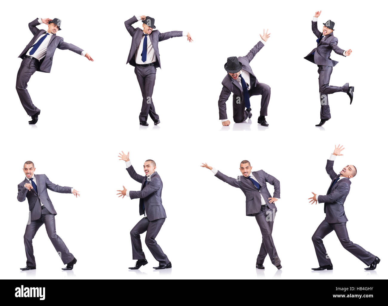 Dancing businessman isolated on white Stock Photo - Alamy