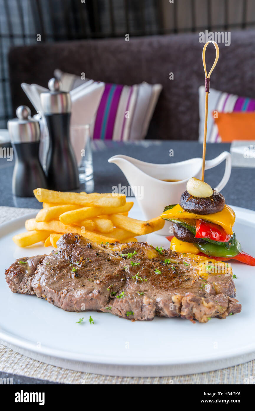 Grilled beef steak Stock Photo - Alamy