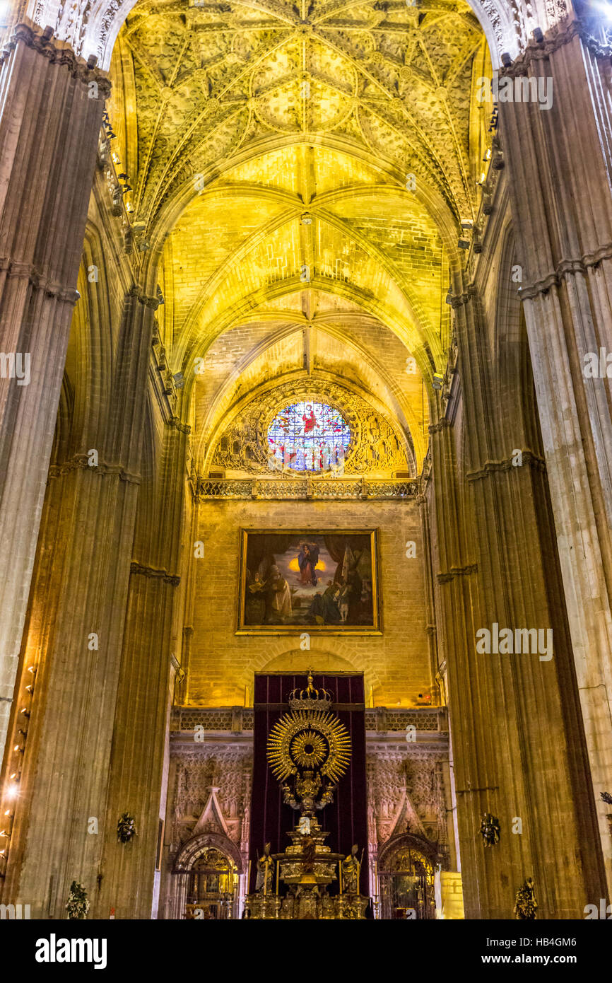 Interior facade Seville Cathedral Stock Photo - Alamy