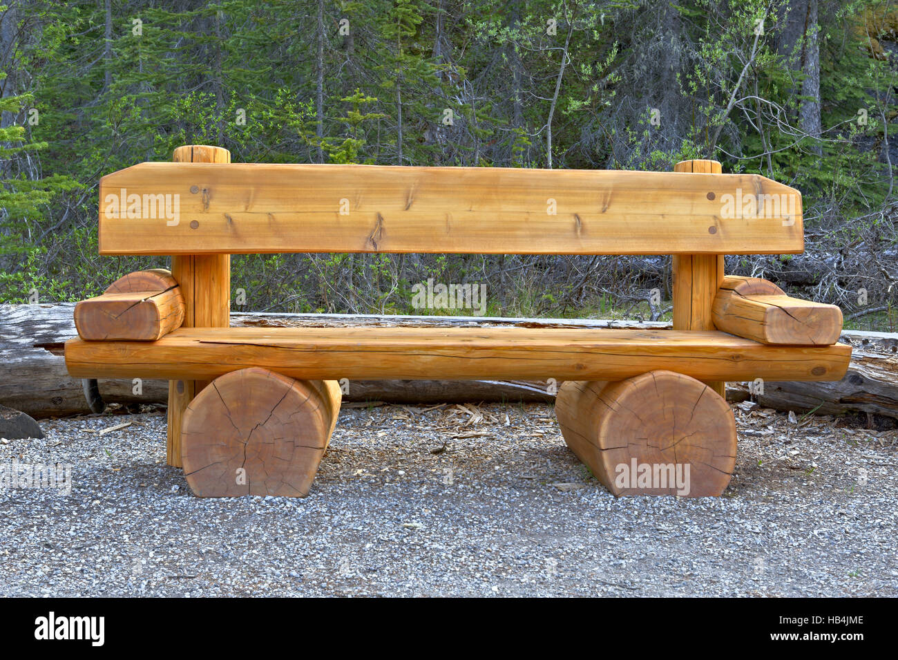 Cute bench in Yoho National Park, Canada Stock Photo - Alamy