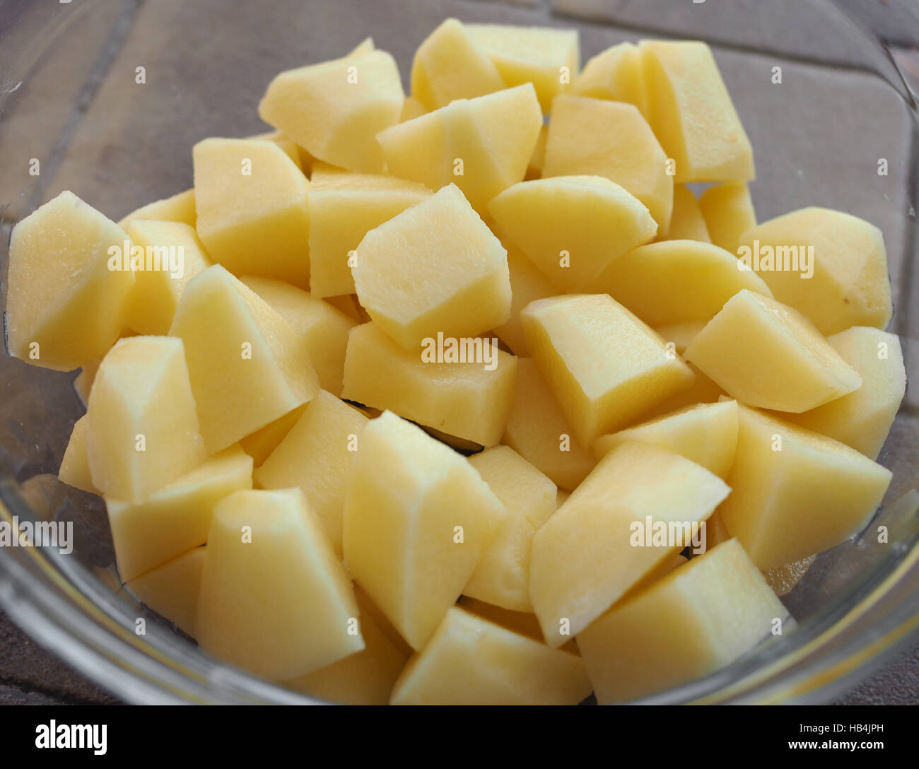 Diced potato vegetables Stock Photo - Alamy