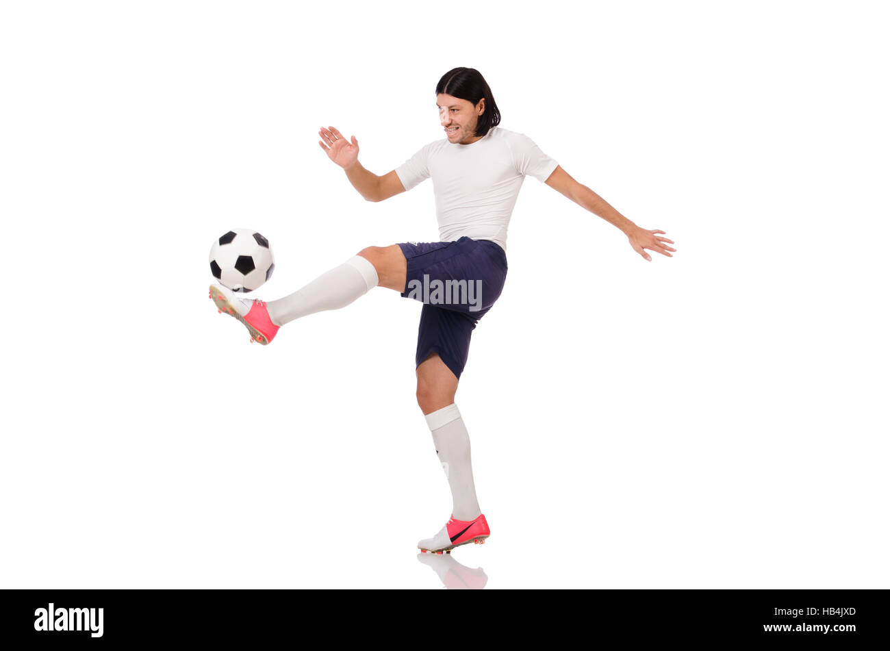 Young footballer isolated on the white Stock Photo - Alamy