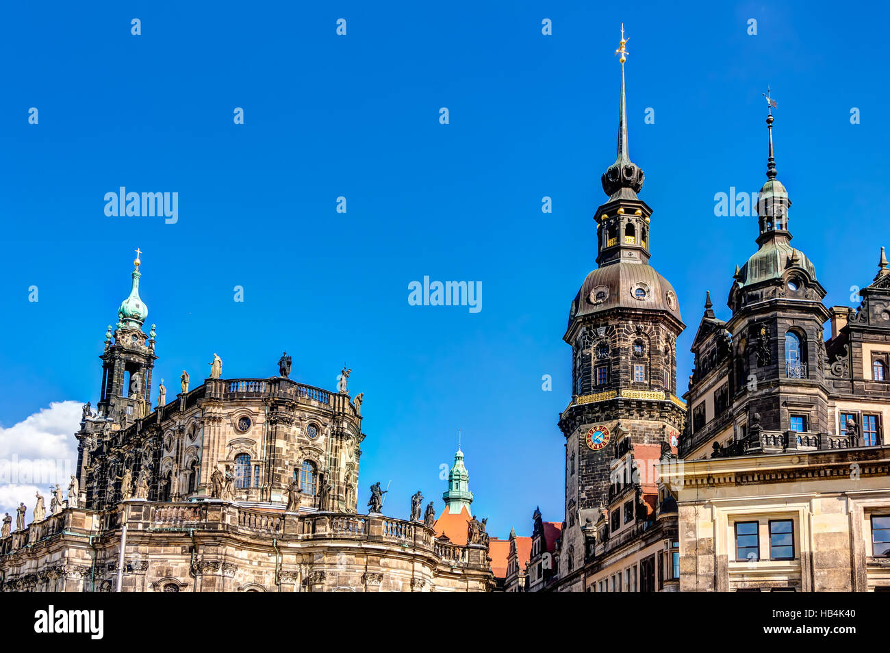 The Dresden castle and cathedral Stock Photo - Alamy