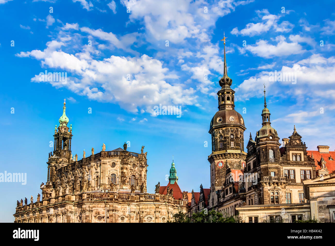 The Dresden castle and cathedral Stock Photo - Alamy