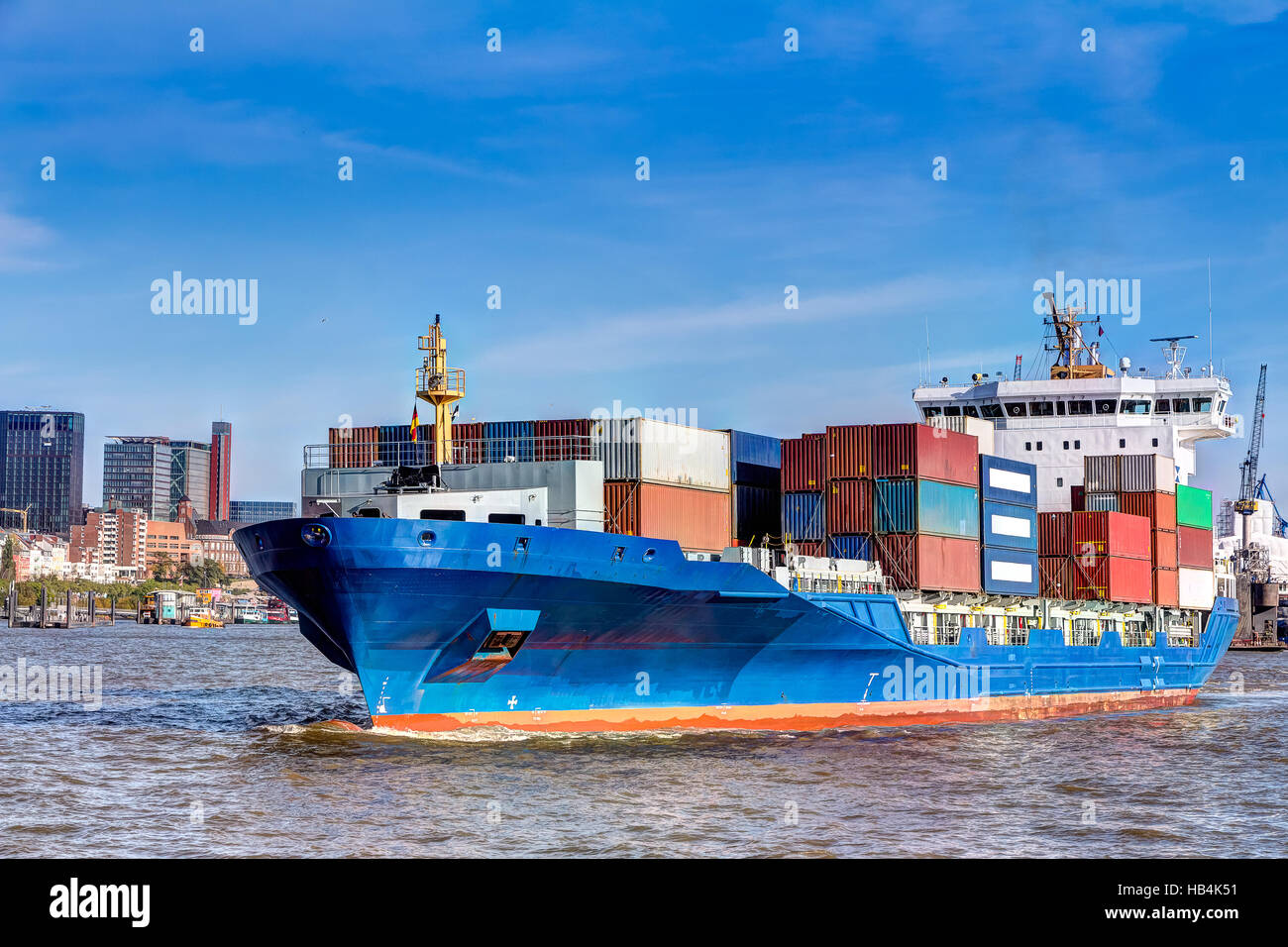 Container ship in Hamburg Stock Photo - Alamy