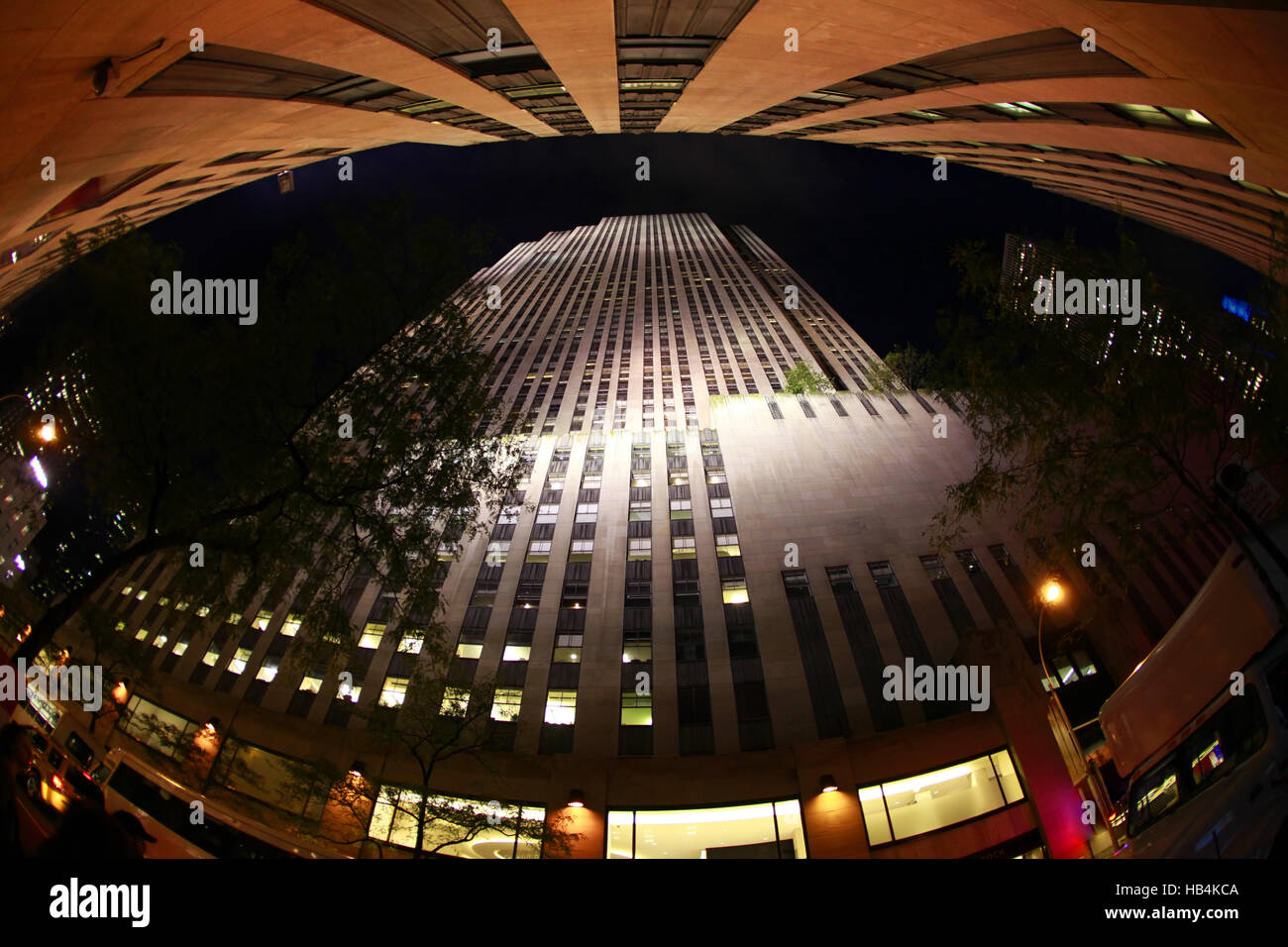 Rockefeller Center at night Stock Photo - Alamy