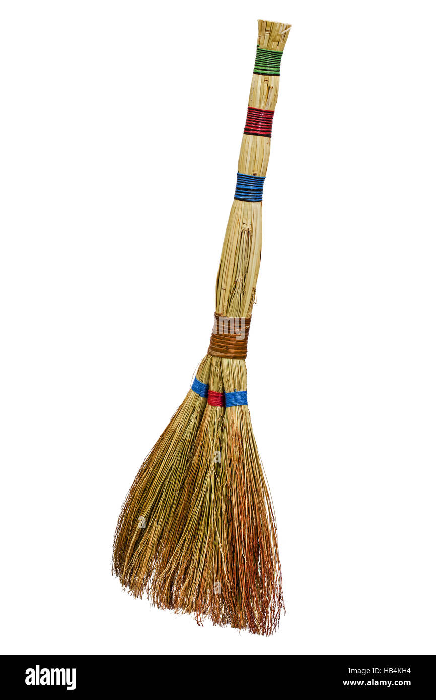 Besom, isolated on white background Stock Photo - Alamy