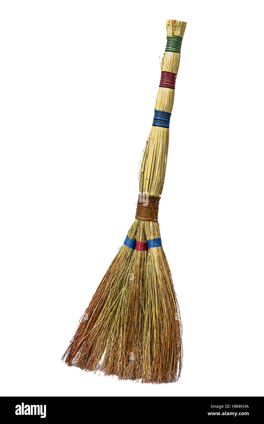 Besom, isolated on white background Stock Photo - Alamy