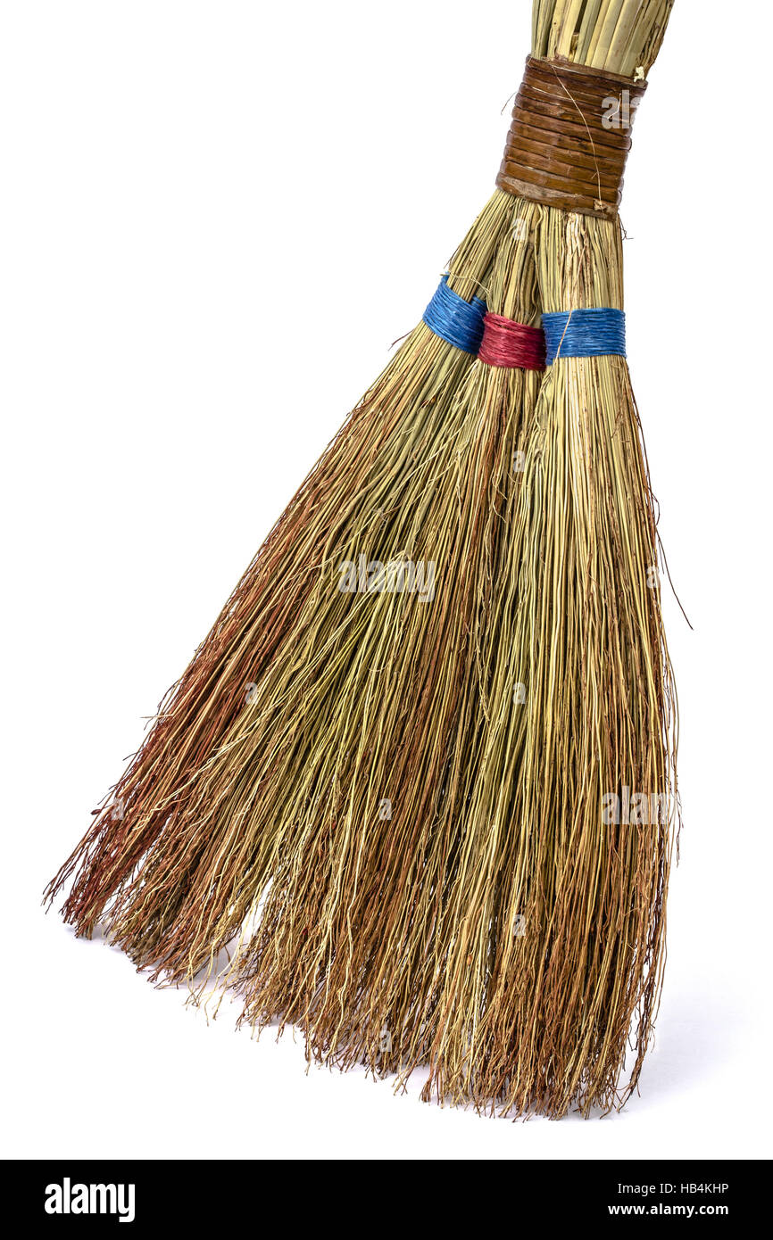 Besom, isolated on white background Stock Photo - Alamy
