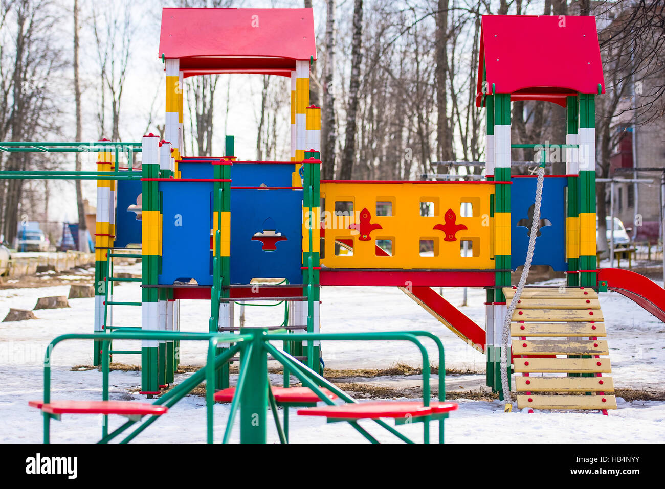 playground in winter Stock Photo - Alamy