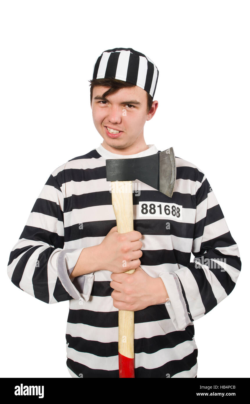 Prisoner isolated on the white background Stock Photo - Alamy
