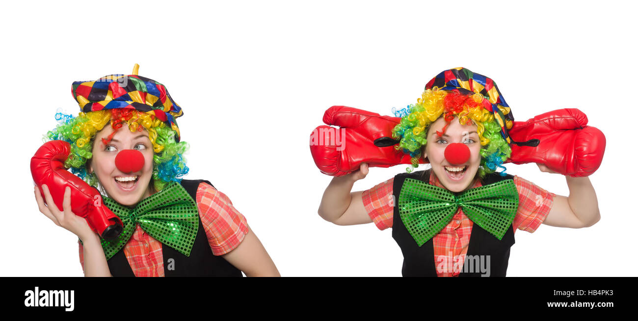 Clown in various poses isolated on white Stock Photo - Alamy