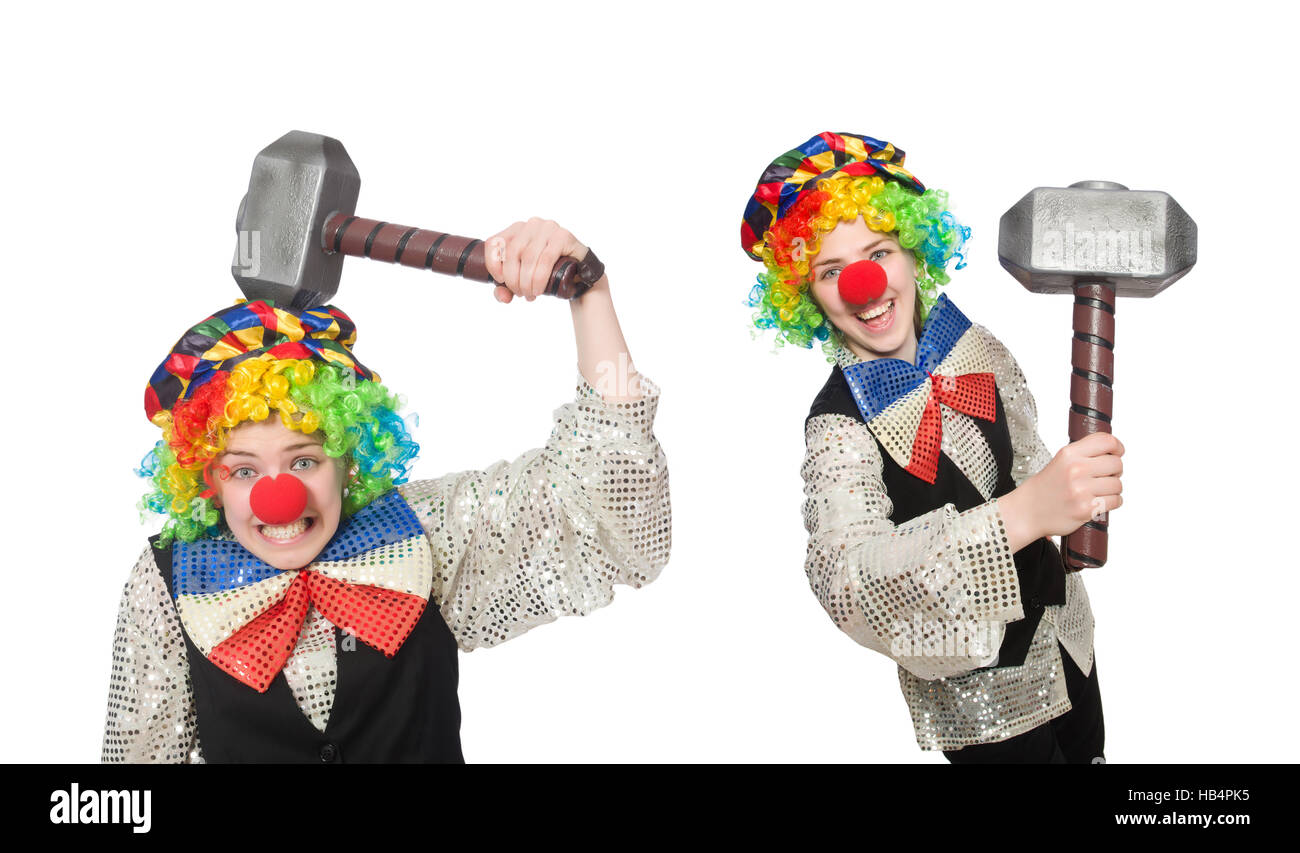Clown in various poses isolated on white Stock Photo - Alamy