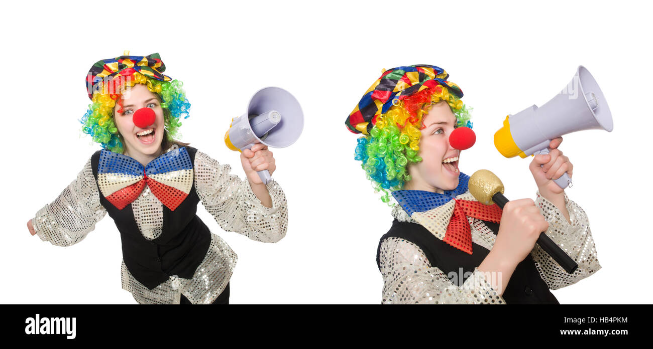 Clown in various poses isolated on white Stock Photo - Alamy