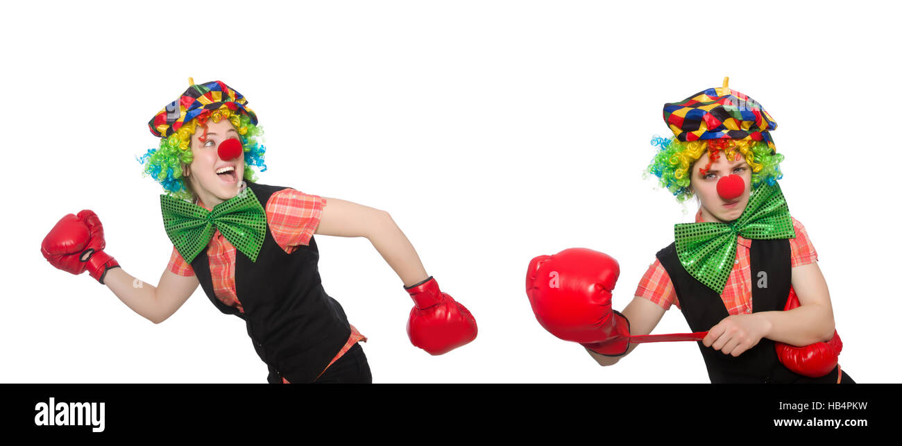 Clown in various poses isolated on white Stock Photo - Alamy
