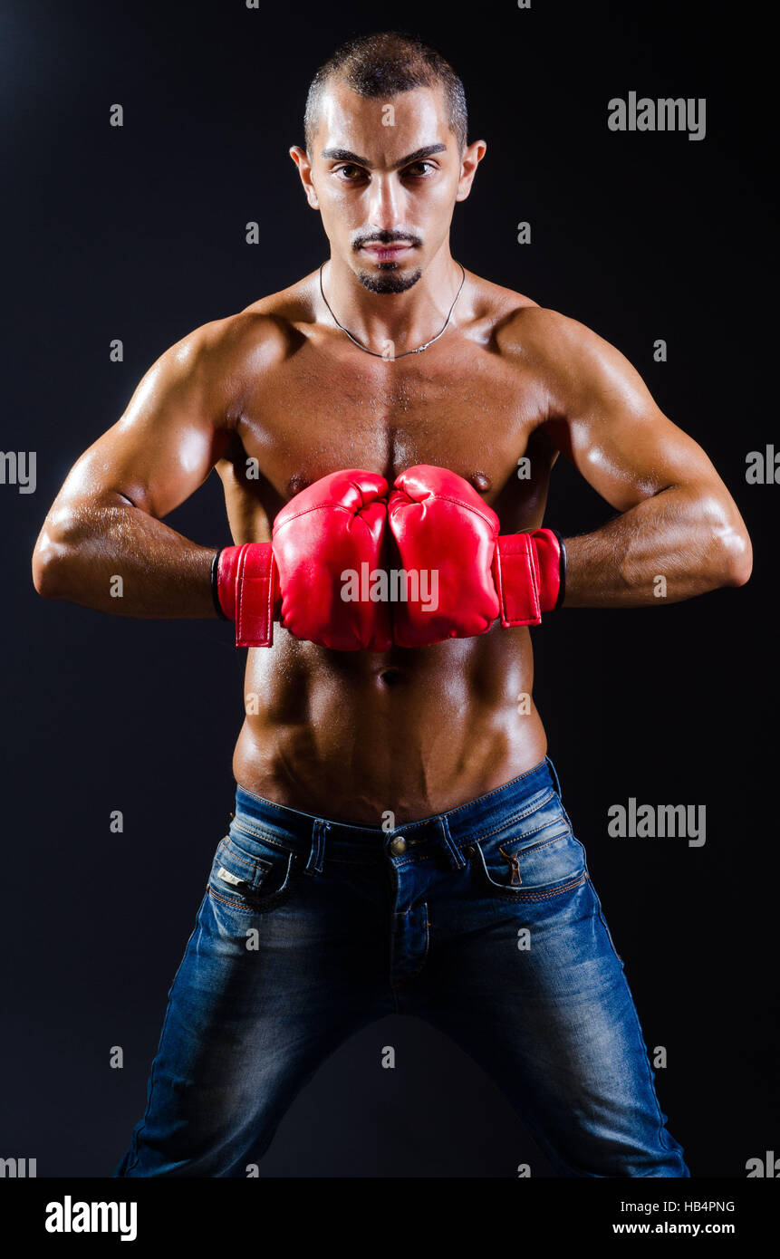 Ripped boxer in sports concept Stock Photo - Alamy