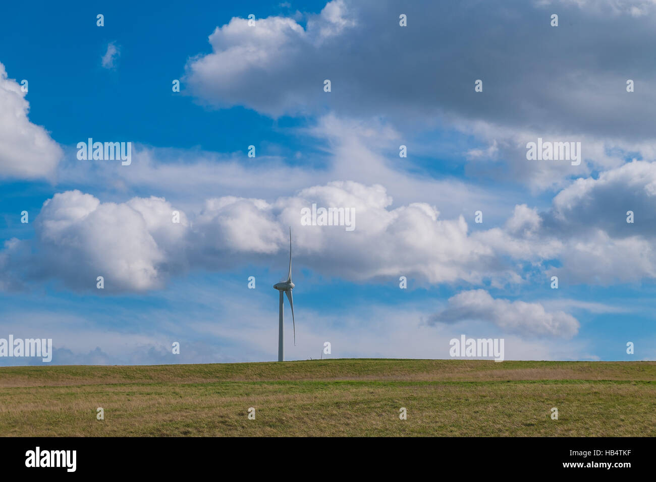 Landscape with windmill in spring Stock Photo - Alamy