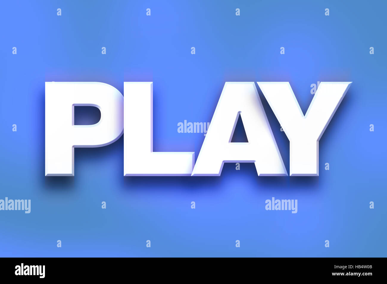 The word "Play" written in white 3D letters on a colorful background ...