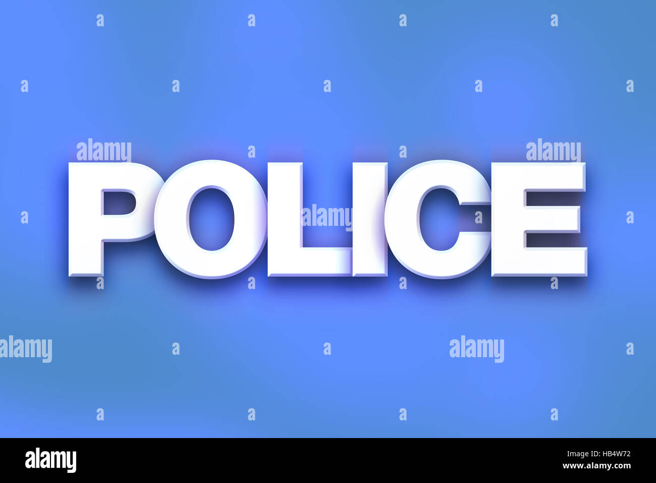 The word "Police" written in white 3D letters on a colorful background ...