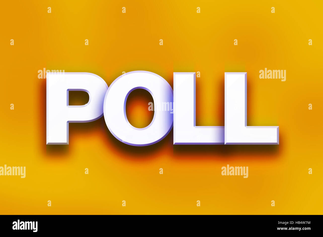 The word "Poll" written in white 3D letters on a colorful background ...