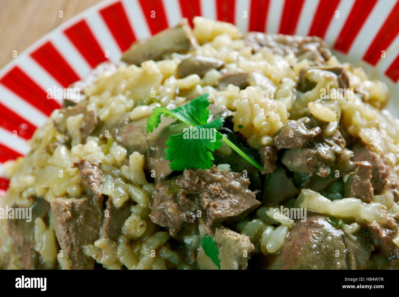 risotto with chicken liver Stock Photo - Alamy