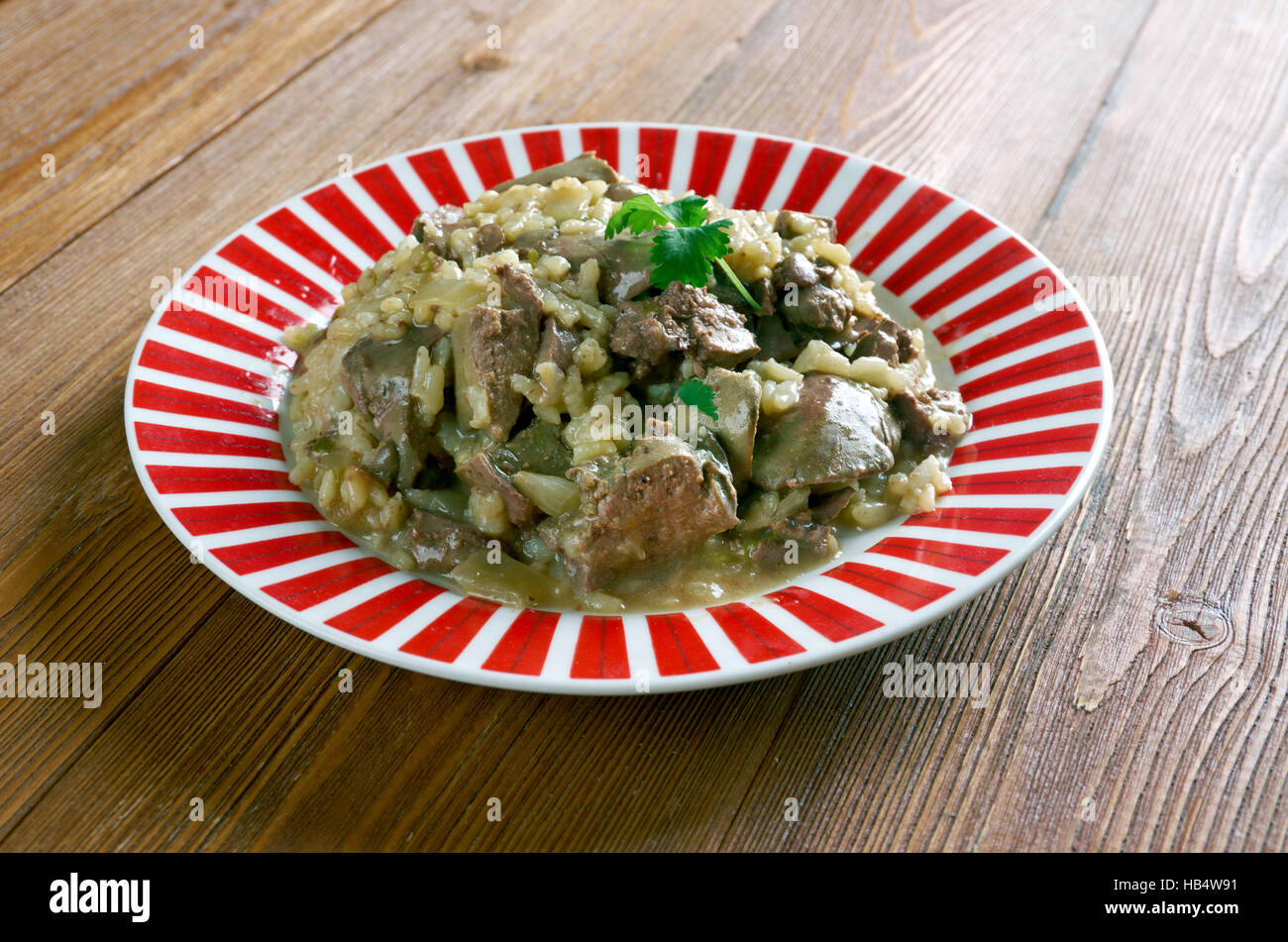 risotto with chicken liver Stock Photo - Alamy