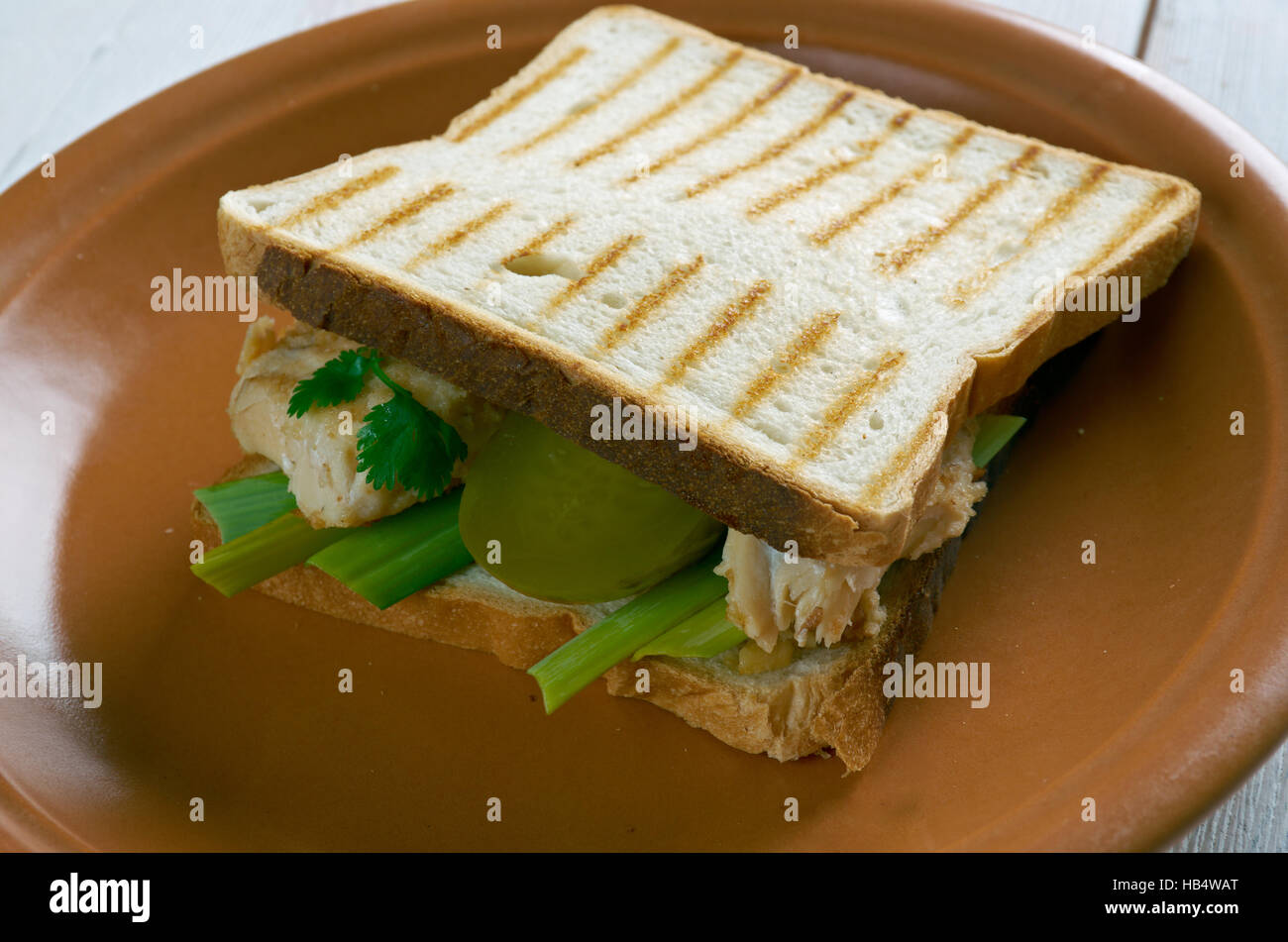 Grilled Cod Sandwiches Stock Photo - Alamy