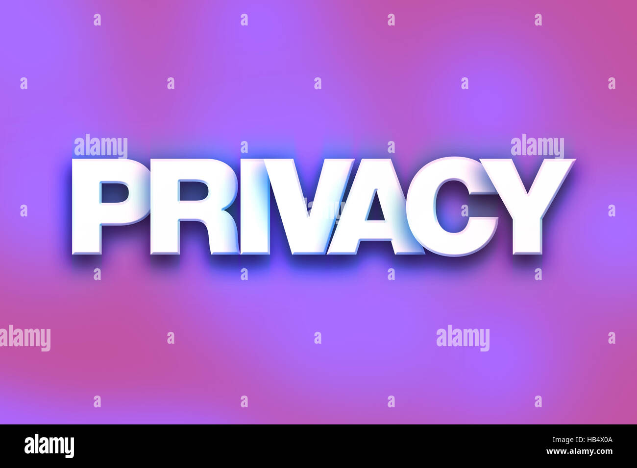 The word "Privacy" written in white 3D letters on a colorful background ...