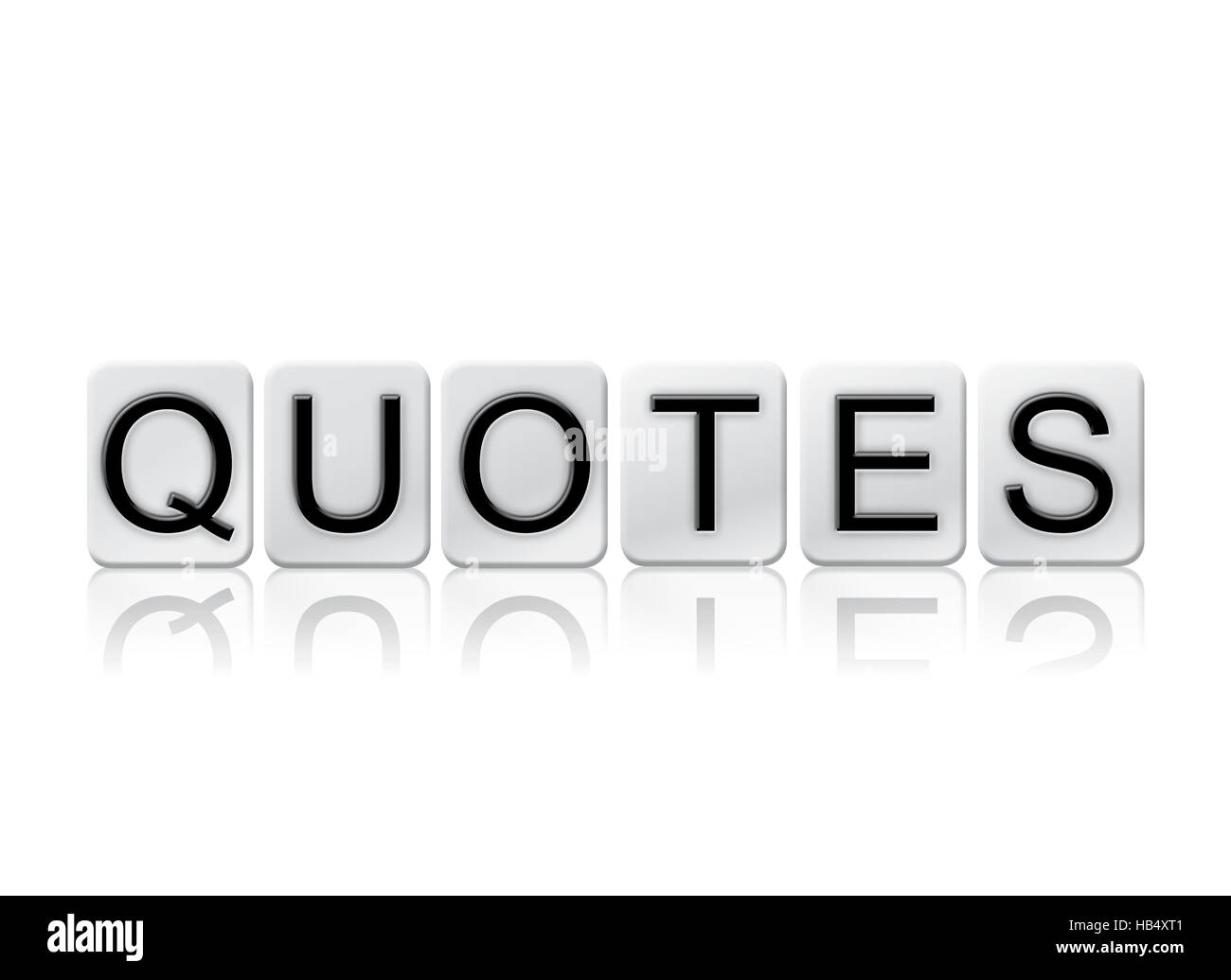 The word "Quotes" written in tile letters isolated on a white ...