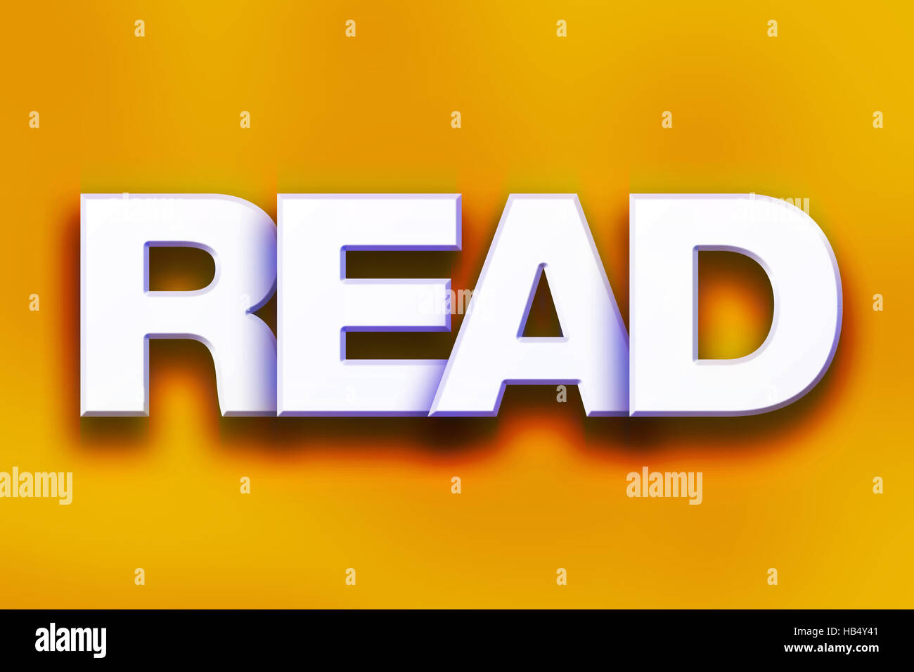 The word "Read" written in white 3D letters on a colorful background ...